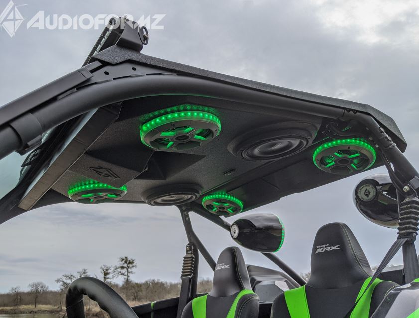 UTV Roof Panels With Integrated Speakers & Lighting - Kawasaki